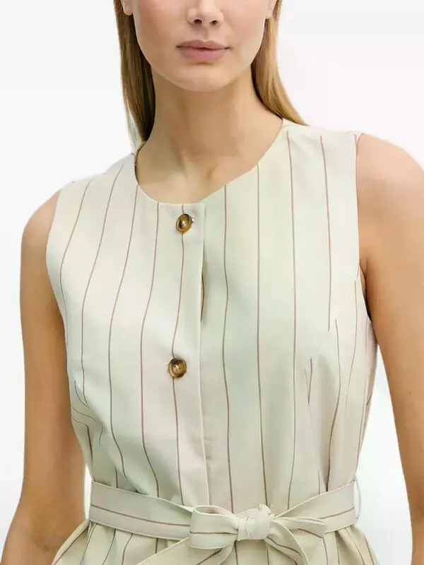 BENETTON Pinstripe-pattern Belted Top