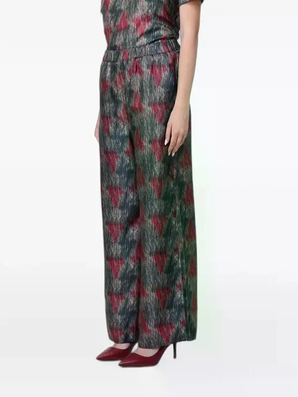 Max Mara Piovra Printed Silk Palazzo Pants