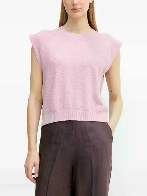 BENETTON Textured Knit Sleeveless Top - Pink