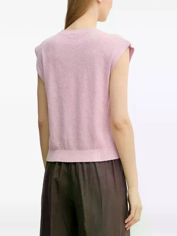 BENETTON Textured Knit Sleeveless Top - Pink