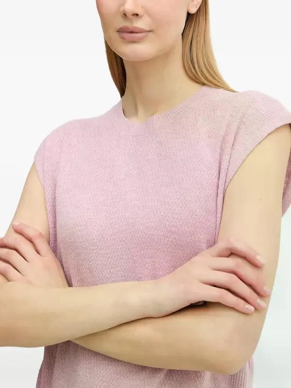 BENETTON Textured Knit Sleeveless Top - Pink