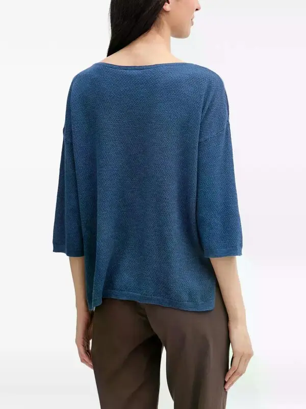 BENETTON Textured-knit Three-quarter Sleeve Sweater