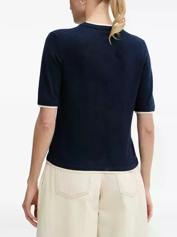 BENETTON Contrast-trim Short-sleeve Sweater