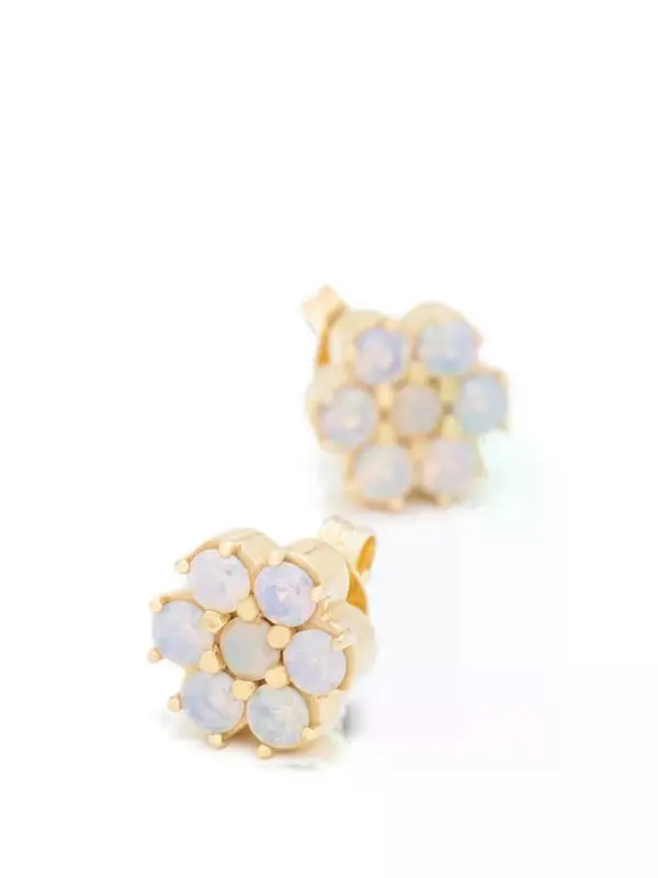 HATTON LABS Floral Crystal-embellished Earrings - Gold