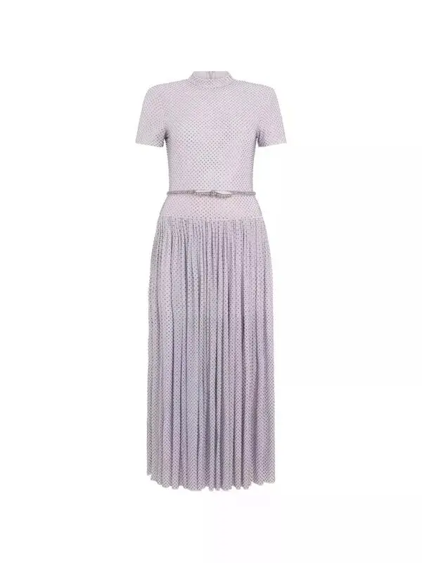 SELF-PORTRAIT Crystal-embellished Pleated Midi Dress