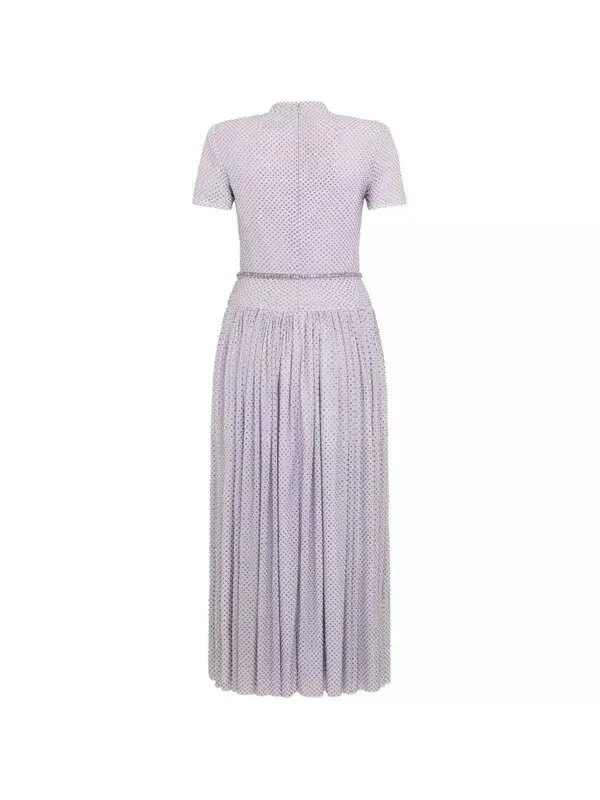 SELF-PORTRAIT Crystal-embellished Pleated Midi Dress