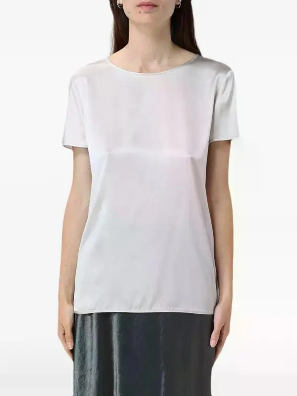 Max Mara Short-sleeve Satin T-shirt - Grey