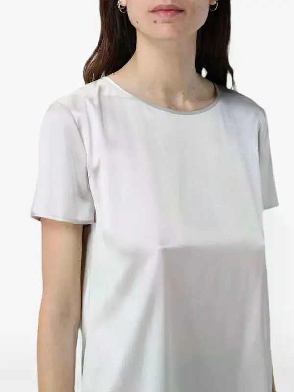 Max Mara Short-sleeve Satin T-shirt - Grey