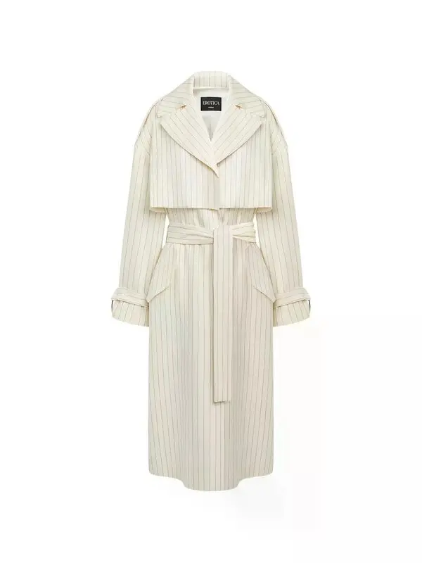 DONDUP Pinstripe Pattern Trench Coat