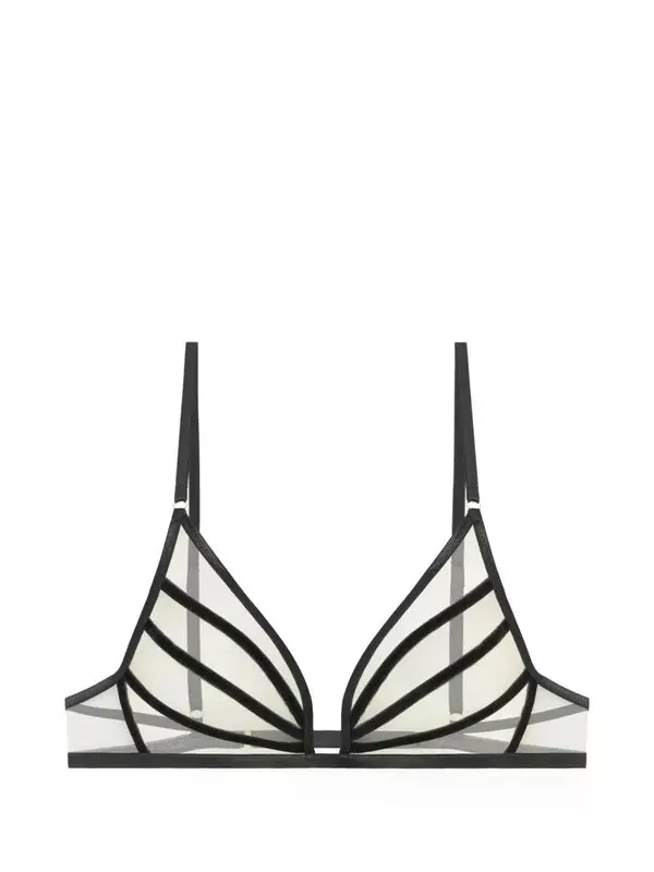 GOD SAVE QUEENS Strappy Sheer-panel Bra - Black