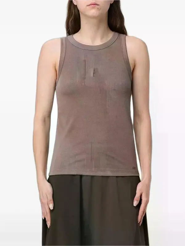 Max Mara Fine-ribbed Cotton Tank Top - Brown