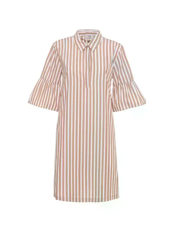 EMME Striped Ruffle-sleeve Mini Dress