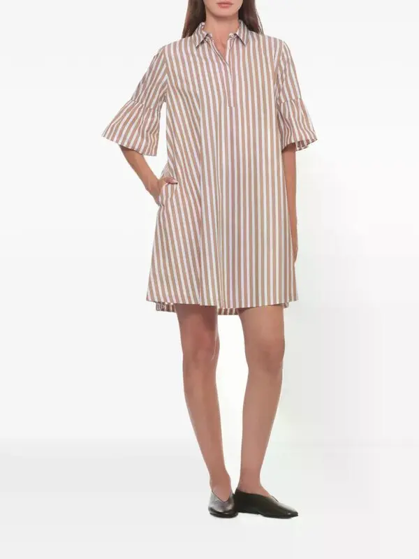 EMME Striped Ruffle-sleeve Mini Dress