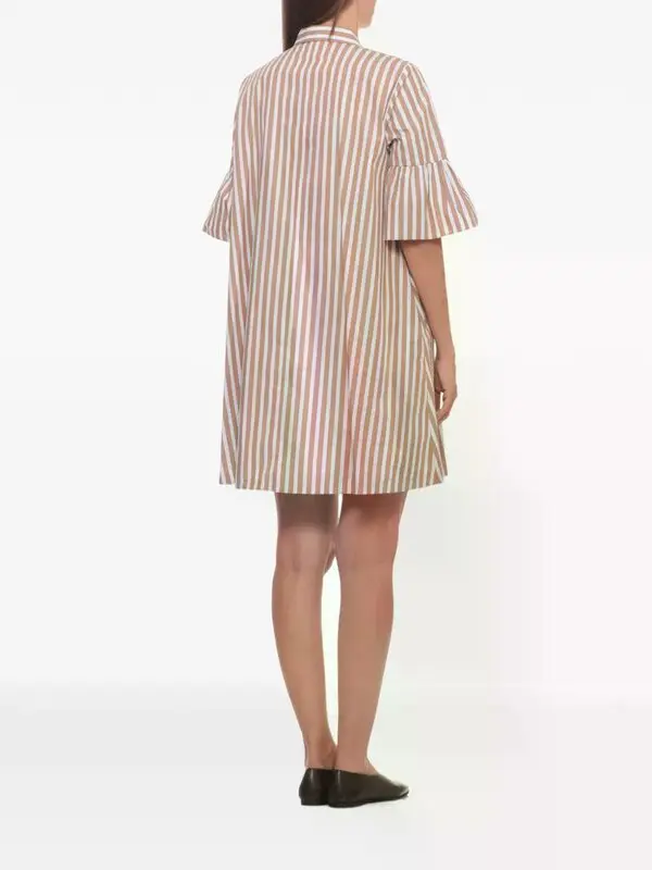 EMME Striped Ruffle-sleeve Mini Dress