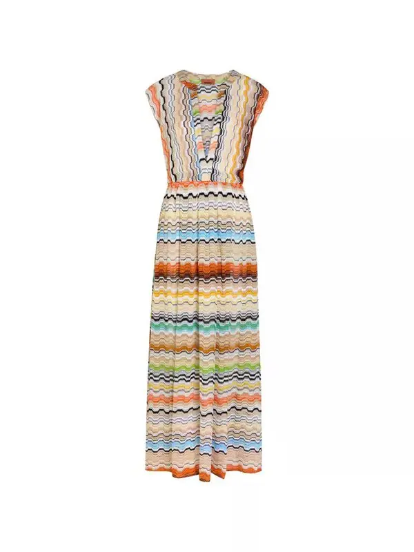 Missoni Zigzag-knit V-neck Maxi Dress