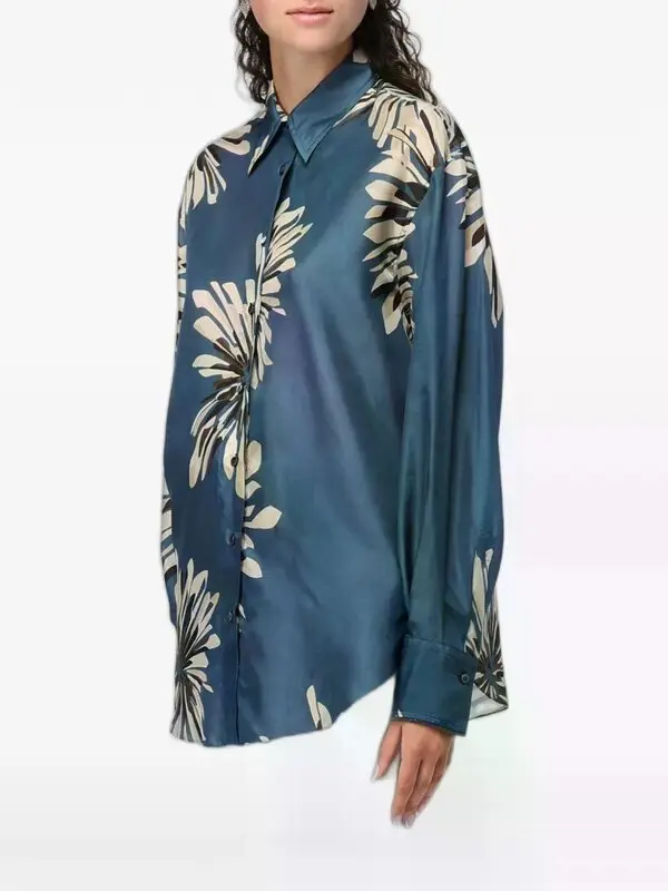 Brunello Cucinelli Floral-print Silk Shirt