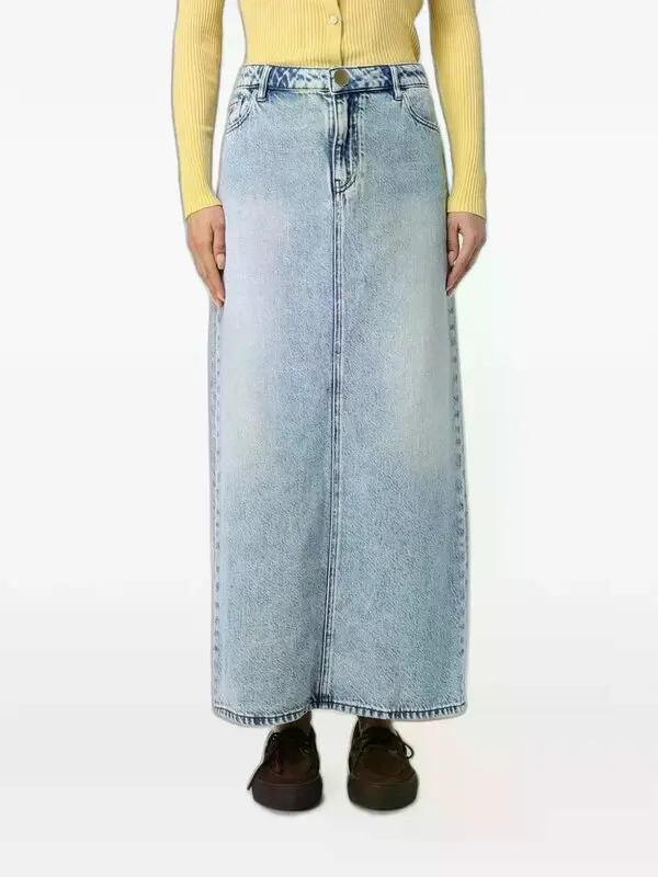 Armani Exchange Faded-effect Long-length Skirt