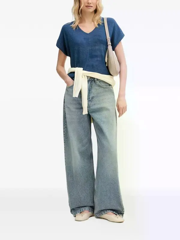 BENETTON V-neck Short-sleeve Sweater