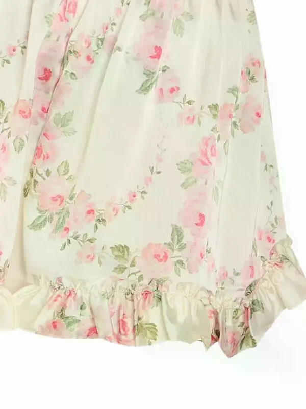 Simone Rocha Floral Print Ruffled Shorts