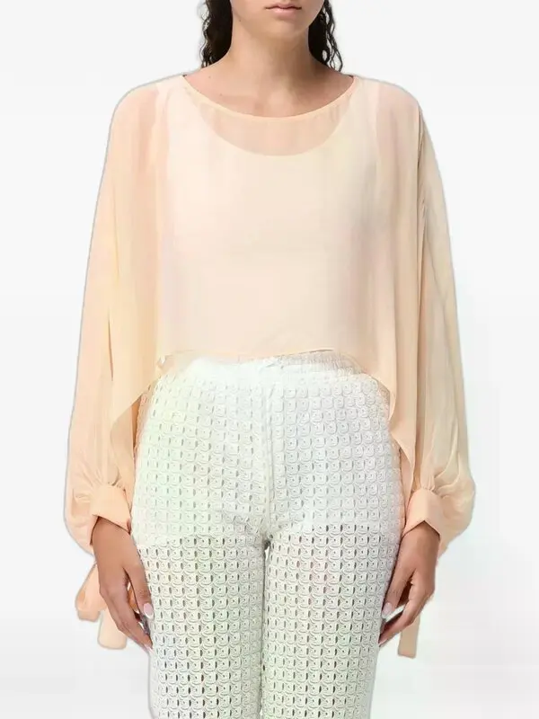 TWINSET Tie-cuff Cropped Blouse
