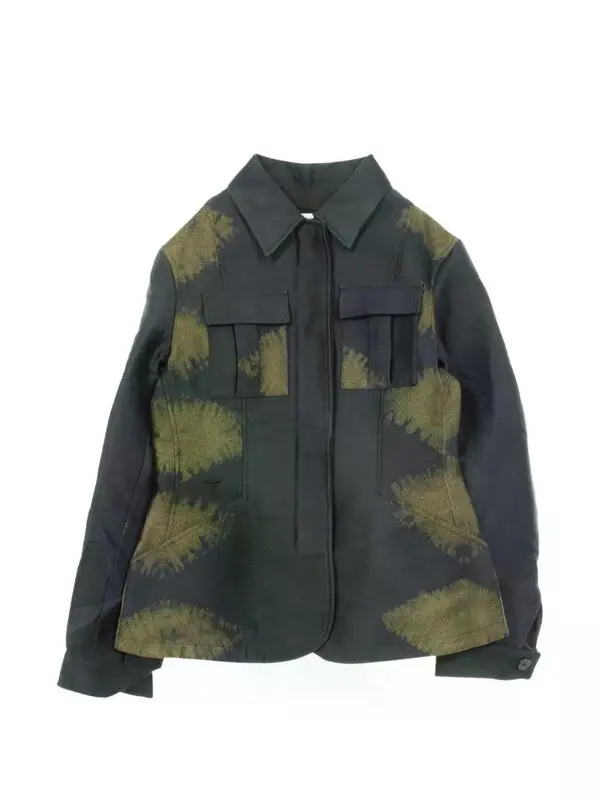 Dior Dark Spread Collar Shirt Jacket - Green