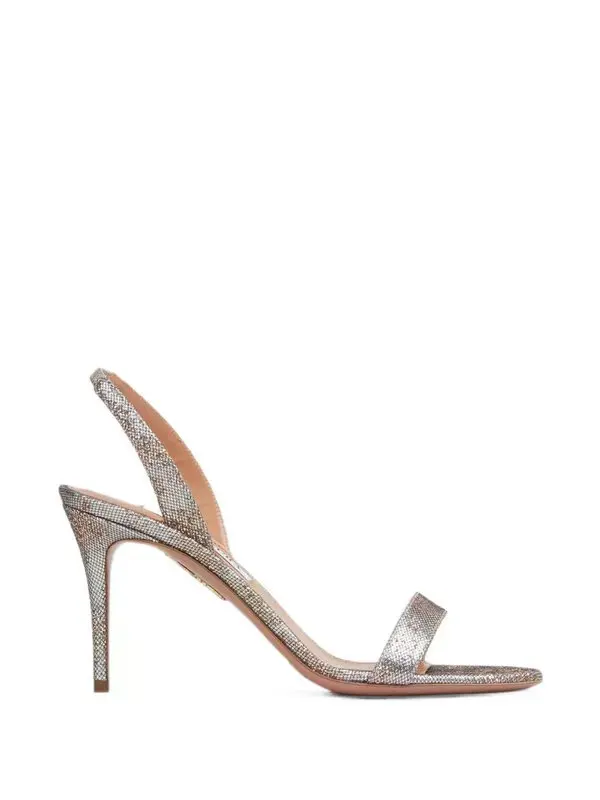 AQUAZZURA Metallic-effect Slingback Sandals