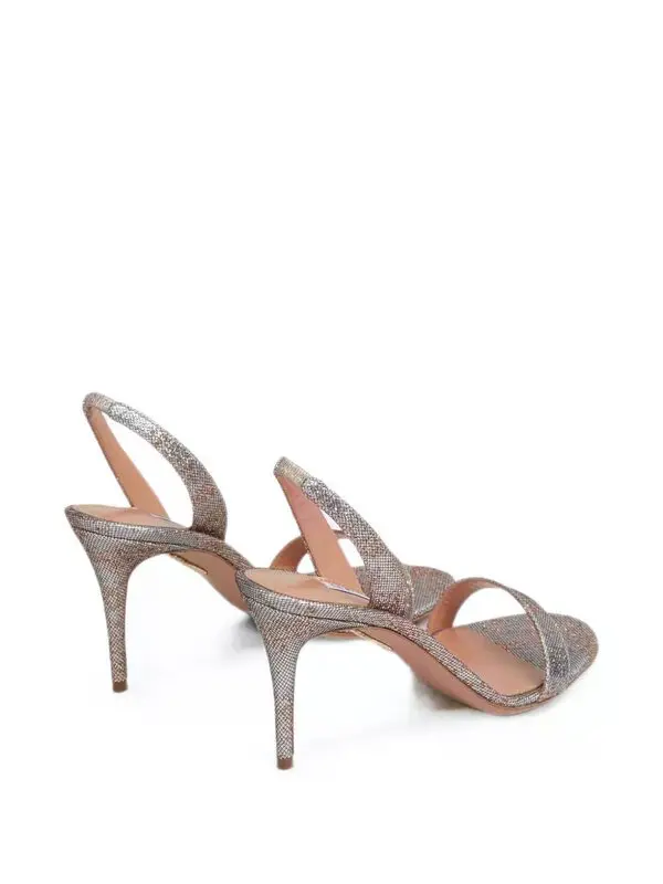 AQUAZZURA Metallic-effect Slingback Sandals