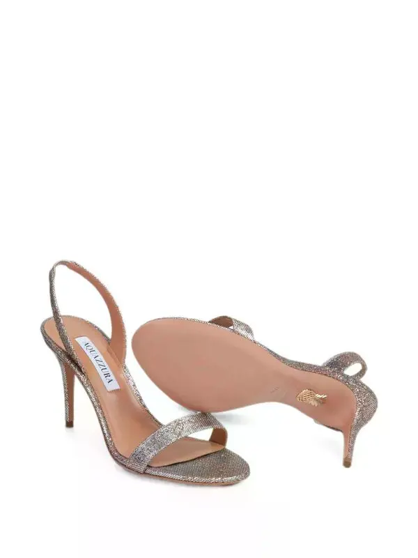 AQUAZZURA Metallic-effect Slingback Sandals