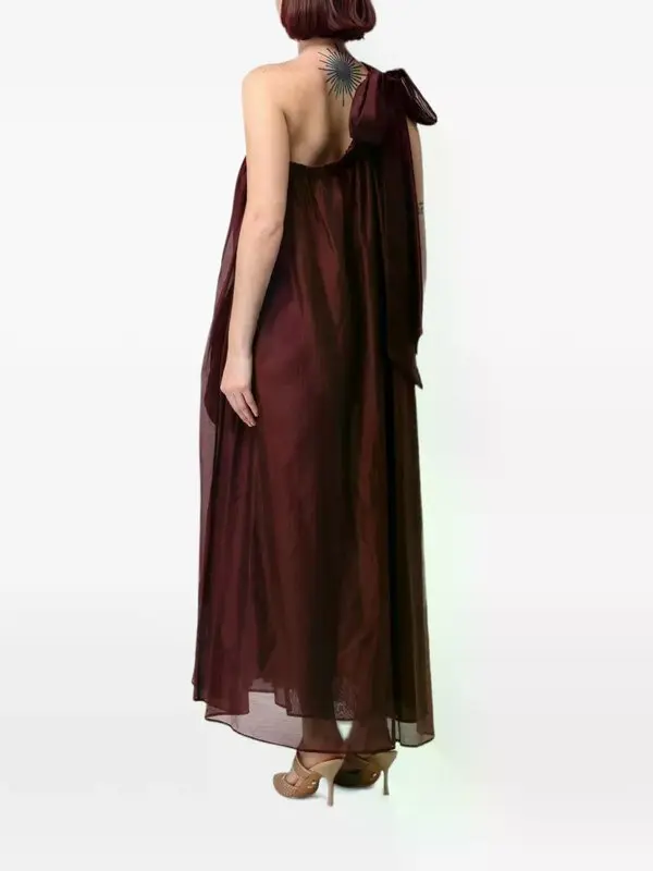MEIMEIJ One-shoulder Pleated Maxi Dress - Red