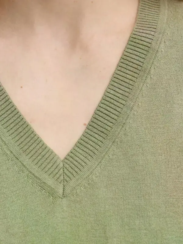 BENETTON Ribbed-trim V-neck Sweater