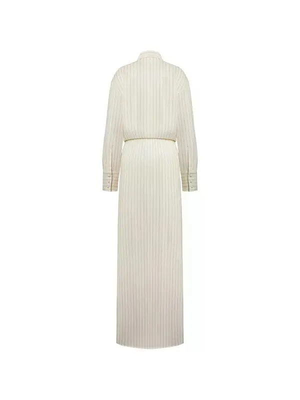DONDUP Pinstripe-pattern Wrap Maxi Dress