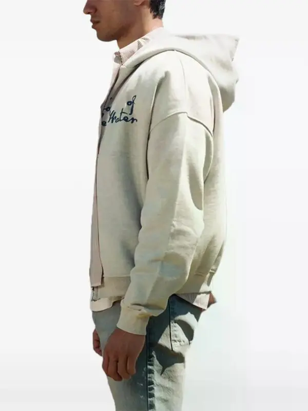 ROUGH. Kymata Embroidered Zip-up Hoodie