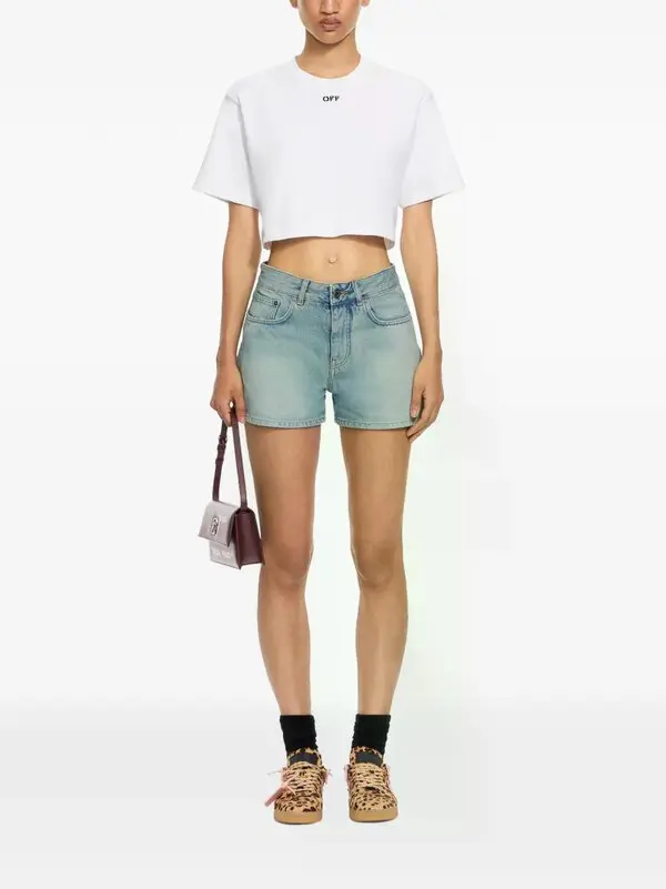Off-White Cropped Logo T-shirt