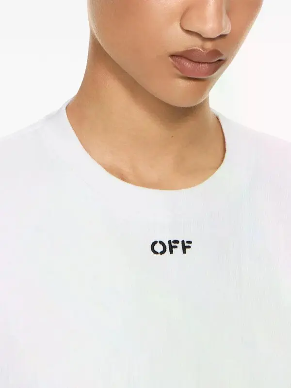 Off-White Cropped Logo T-shirt