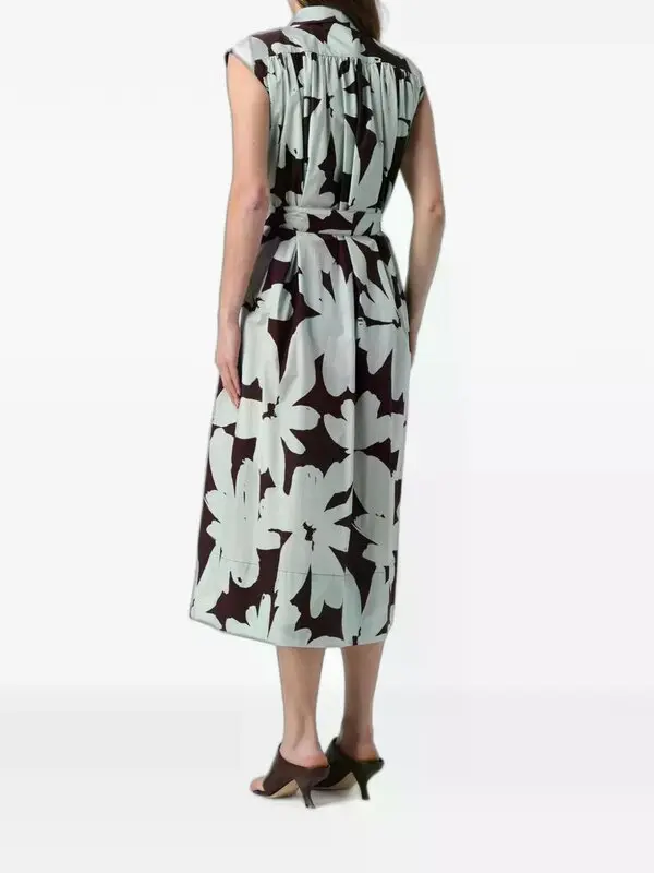 MEIMEIJ Floral-print Belted Midi Dress