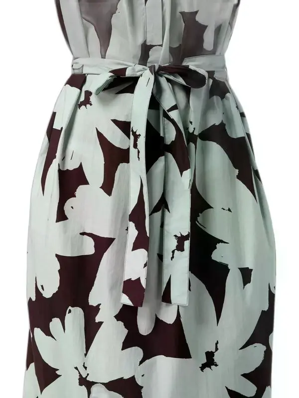 MEIMEIJ Floral-print Belted Midi Dress