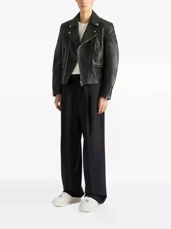 Givenchy Quilted-shoulder Leather Jacket - Black