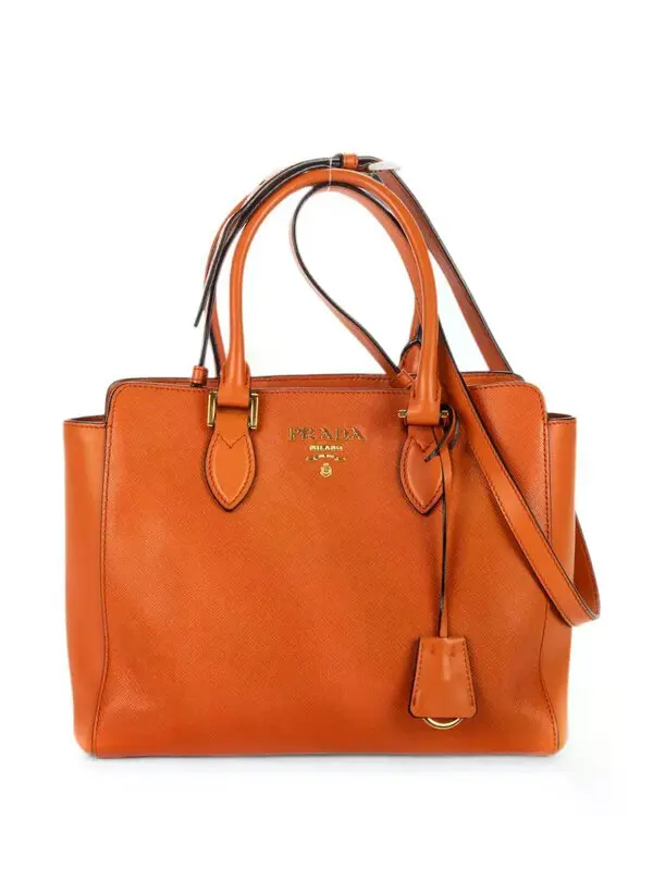 Prada Convertible Saffiano Tote Bag - Orange