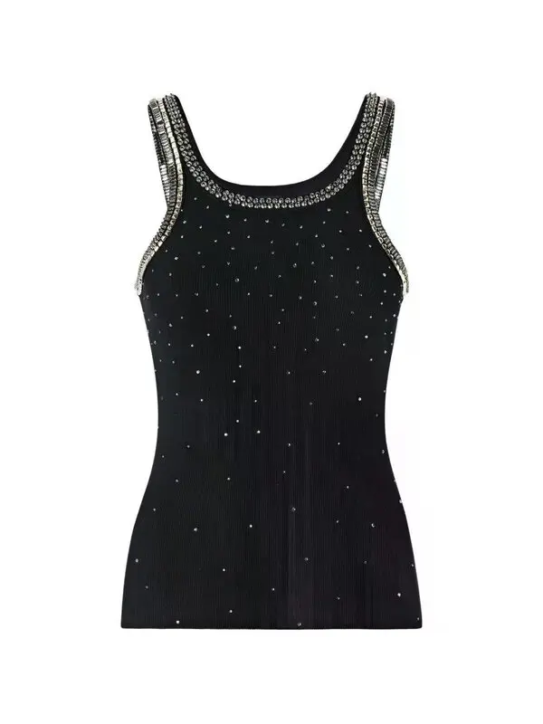 Pinko Embellished Scoop Neck Sleeveless Top - Black
