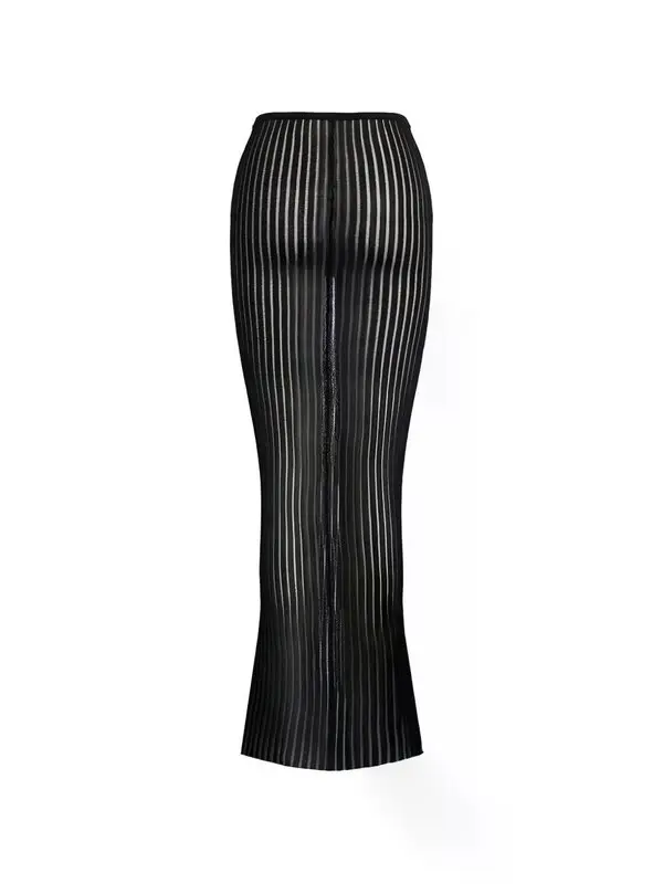 DONDUP Sheer-knit Striped Maxi Skirt