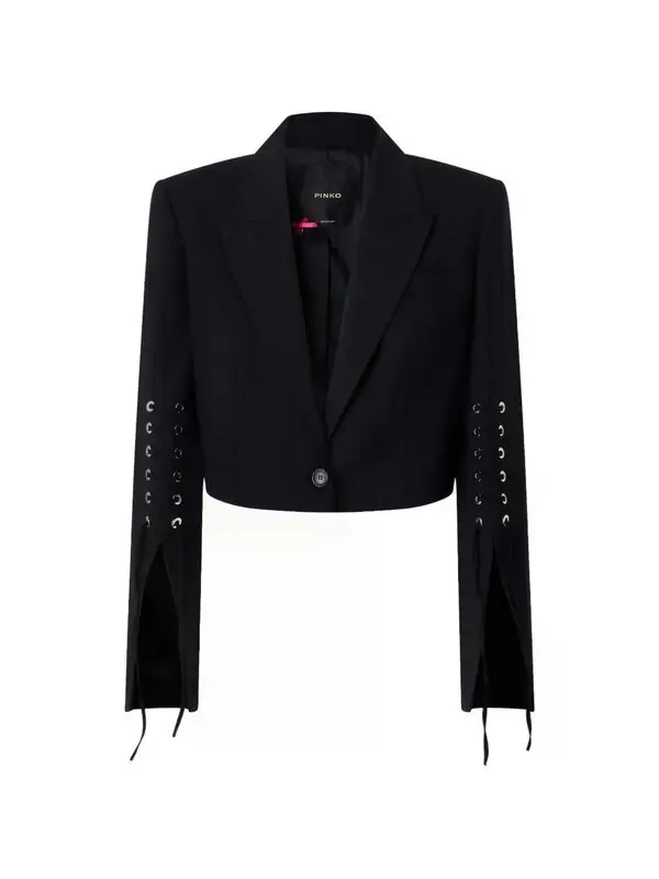 Pinko Cropped Lace-up Jacket - Black