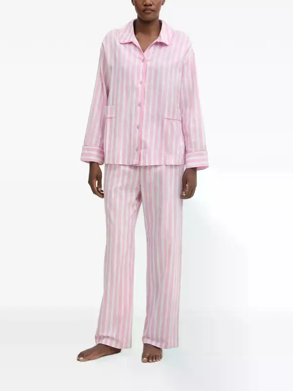 BENETTON Striped Cotton Pajamas - Pink