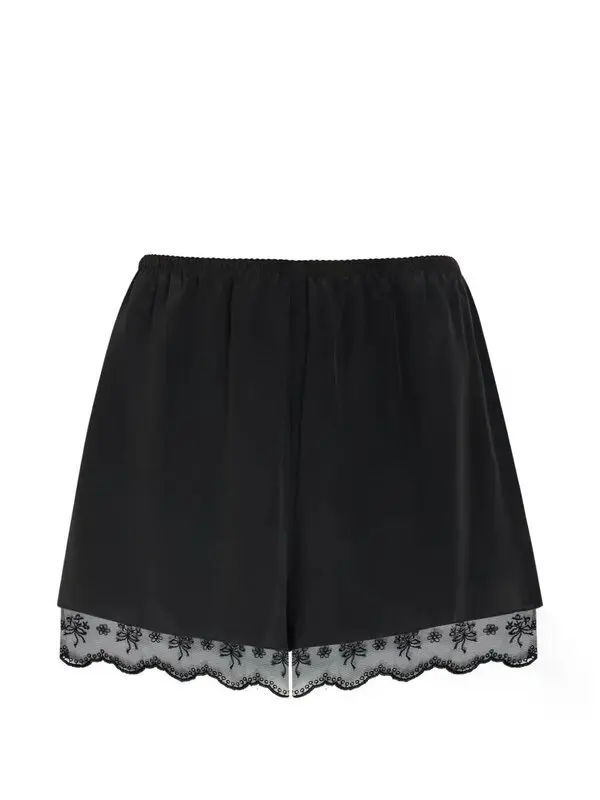 Simone Rocha Embroidered Lace Scallop-edge Shorts - Black