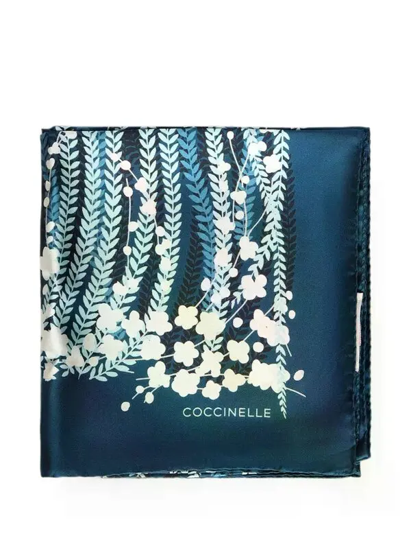 COCCINELLE Algae Floral-print Silk Scarf