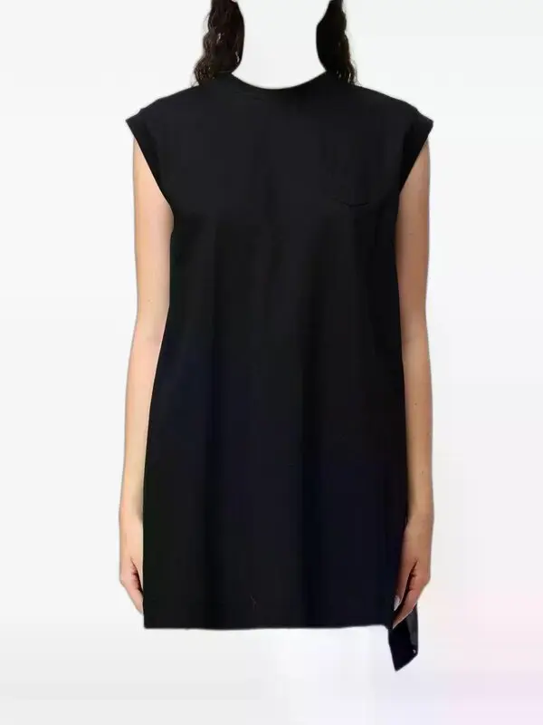 MEIMEIJ Ruffled-detail Tank Top - Black