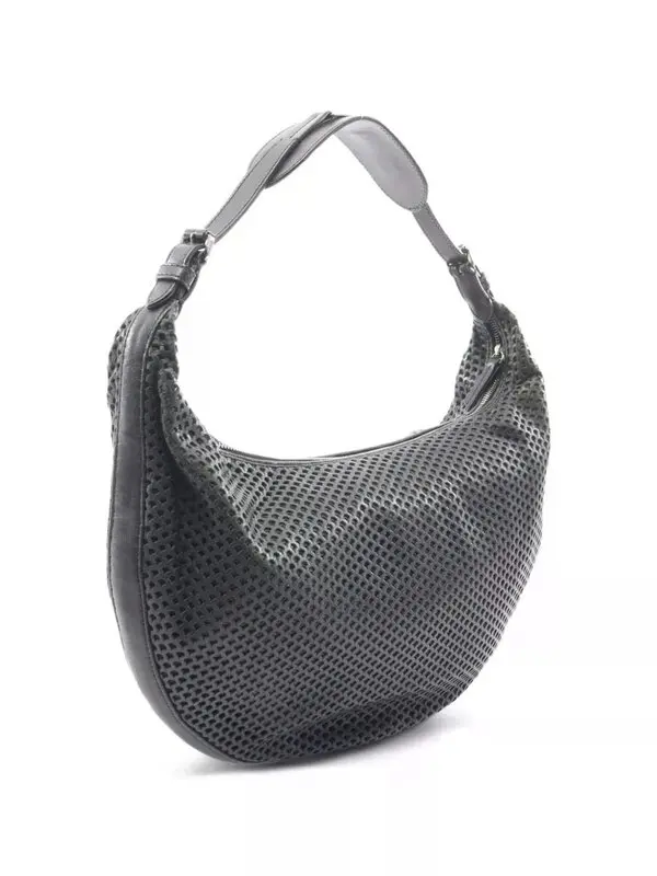 Dior Perforated Leather Shoulder Bag - Black