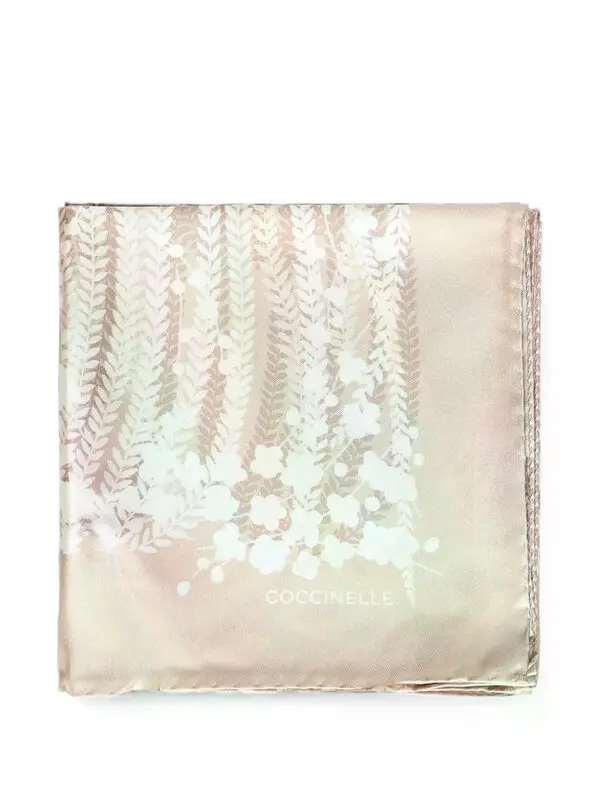 COCCINELLE Algae Floral-print Silk Scarf