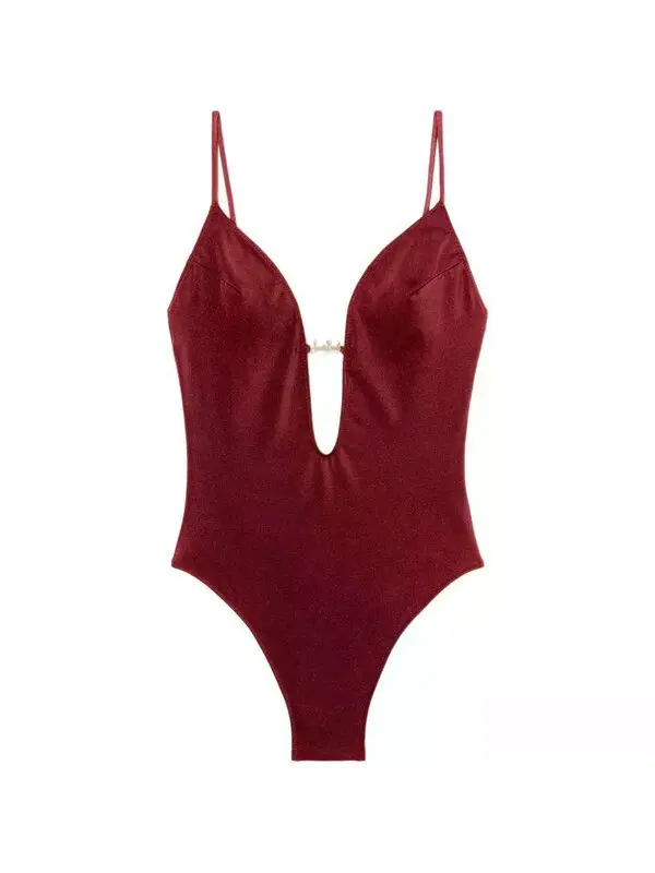 MC2 SAINT BARTH Teardrop Cutout Swimsuit - Red