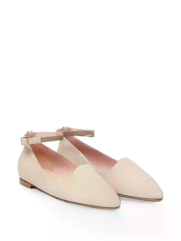 Fabiana Filippi Beaded-strap Pointed-toe Ballet Flats