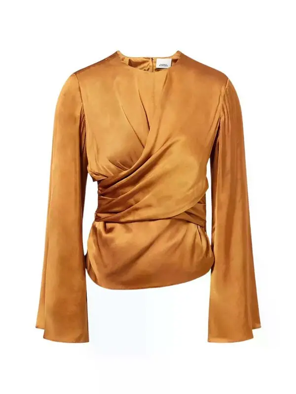Isabel Marant Étoile Draped Satin Blouse - Brown
